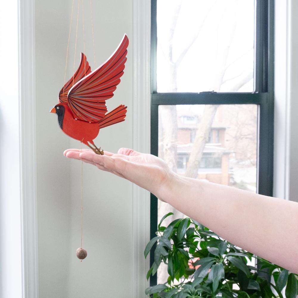 Cardinal Bird Flying Mobile – Tulia's Artisan Gallery