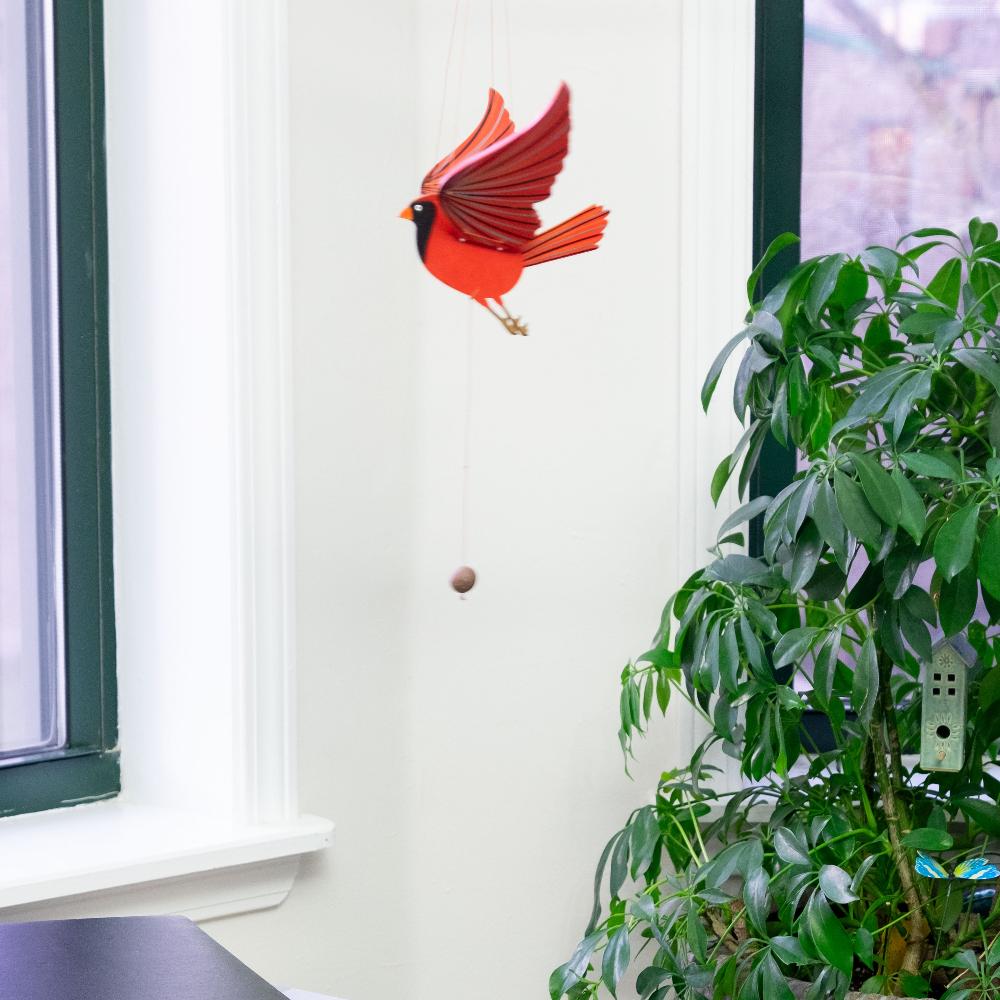 Cardinal Bird Flying Mobile – Tulia's Artisan Gallery