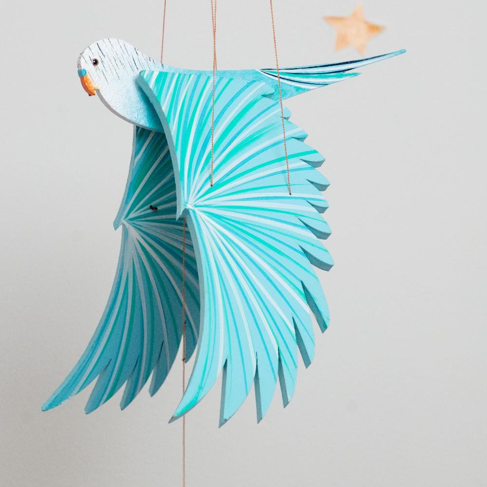 Parakeet Flying Mobile - Unique Handmade Gifts – Tulia's Artisan Gallery