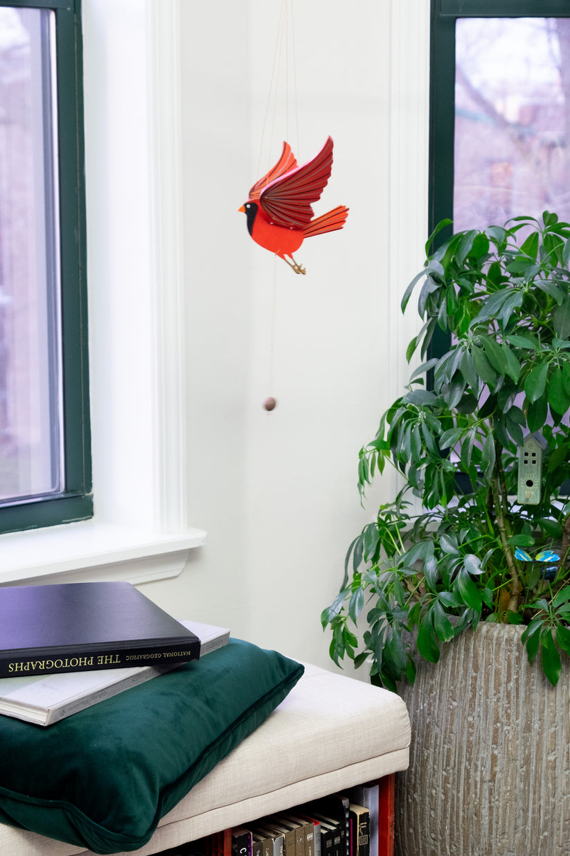Cardinal Bird Flying Mobile – Tulia's Artisan Gallery